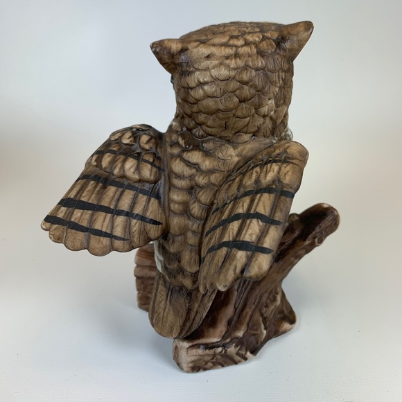 Home Interiors | Accents | Homco Vintage Porcelain Owl On Log Home ...